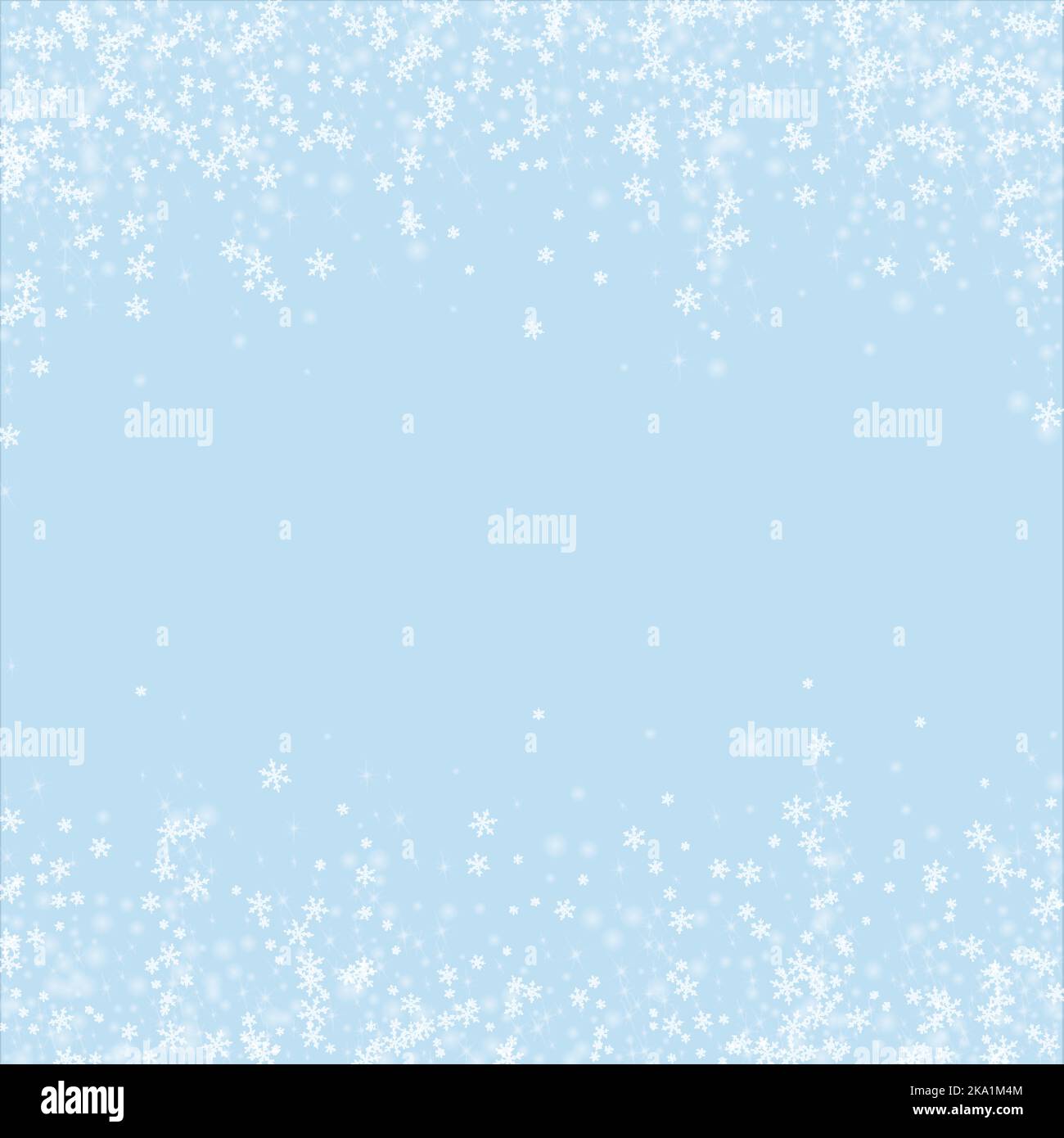 Snowy christmas background. Subtle flying snow flakes and stars on ...