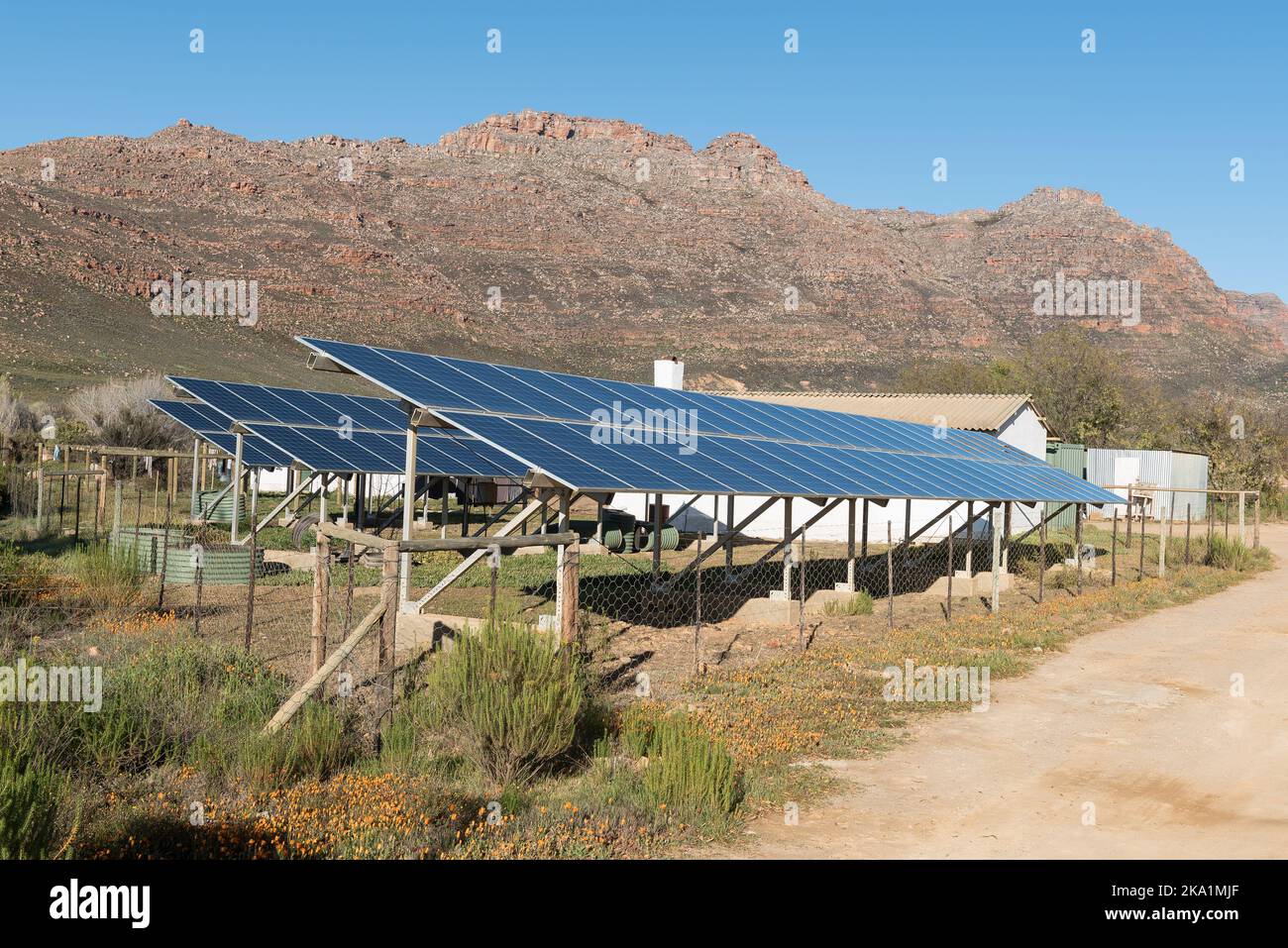KROMRIVIER, SOUTH AFRICA, SEP 8, 2022: A solar power installation at ...