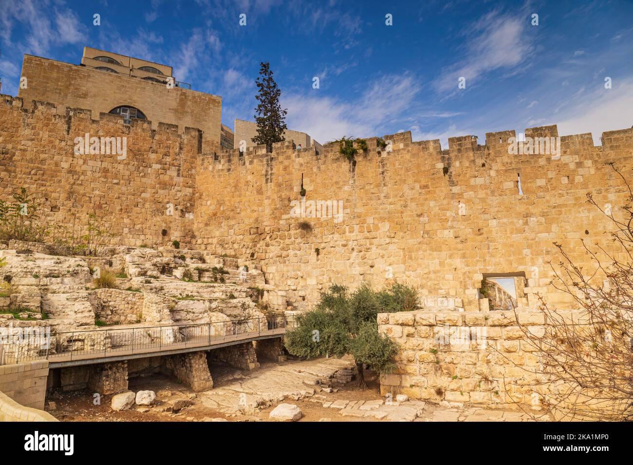 Archaeological site at the city wall surrounding the old town of ...