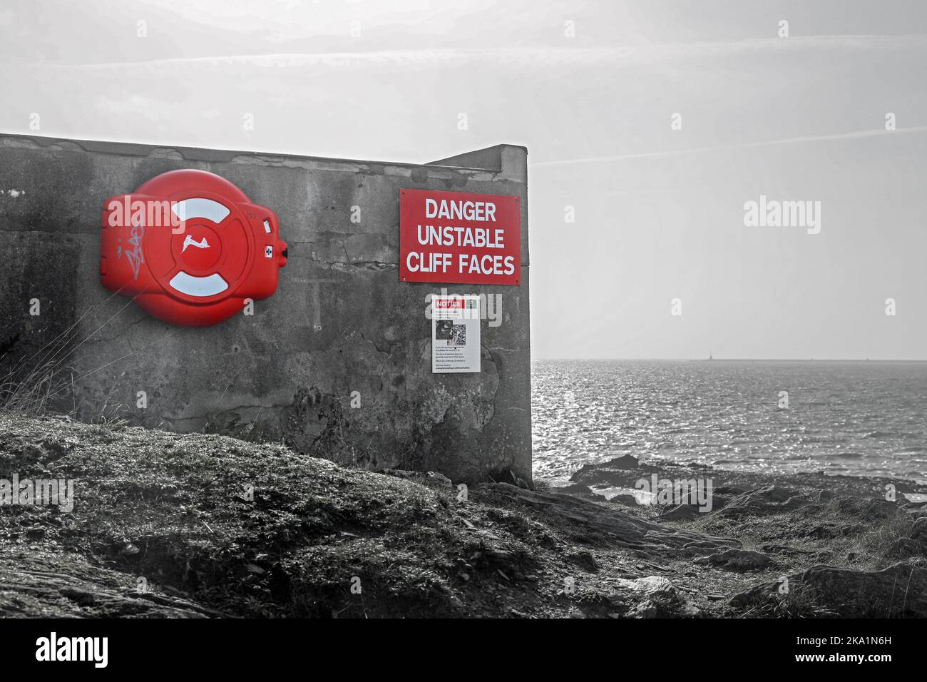 Spot colour, See Red for Danger. Warning signs of unstable cliffs and ...
