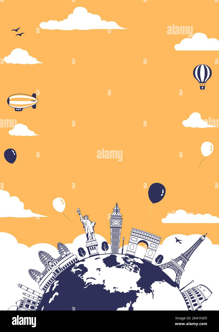 Travel, vacation, sightseeing vector illustration (for poster,flyer etc ...