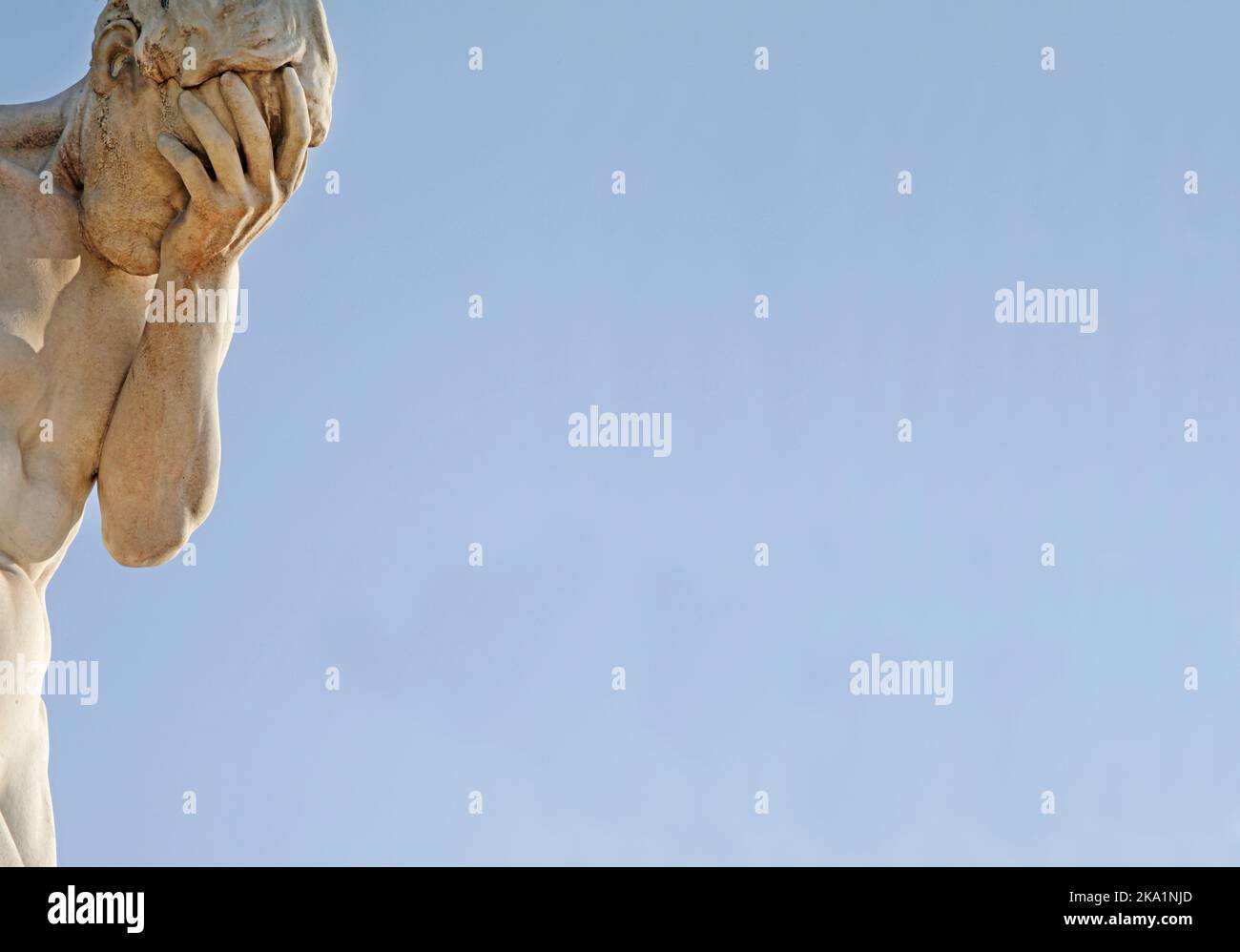 Facepalm - a statue with its head in its hand Stock Photo - Alamy