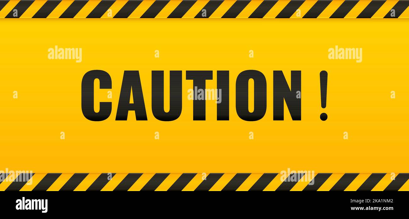 Caution tape. Caution yellow warning lines isolated on white. Vector ...