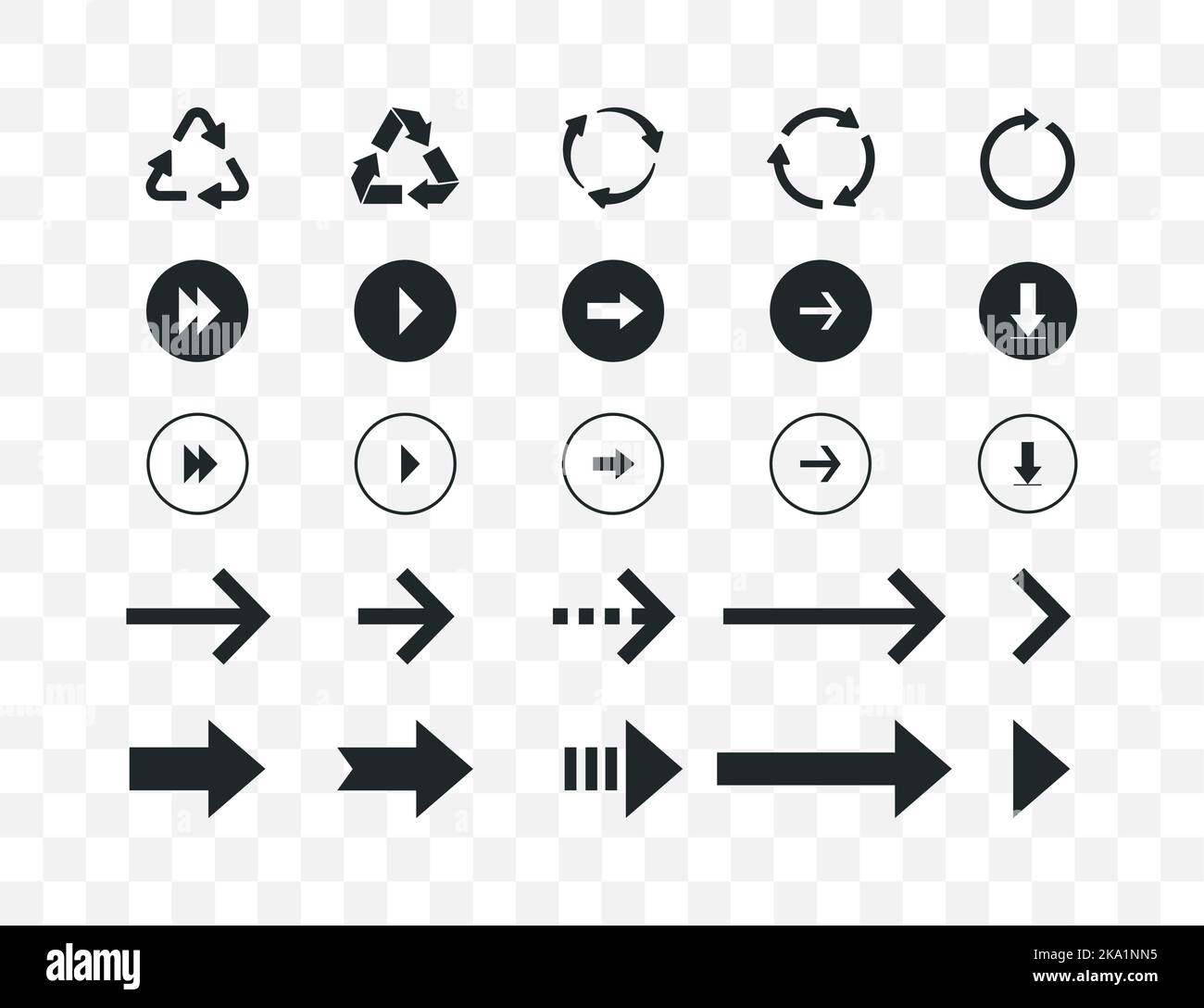 Arrow icons isolated. Set different arrows or web designs. Vector ...