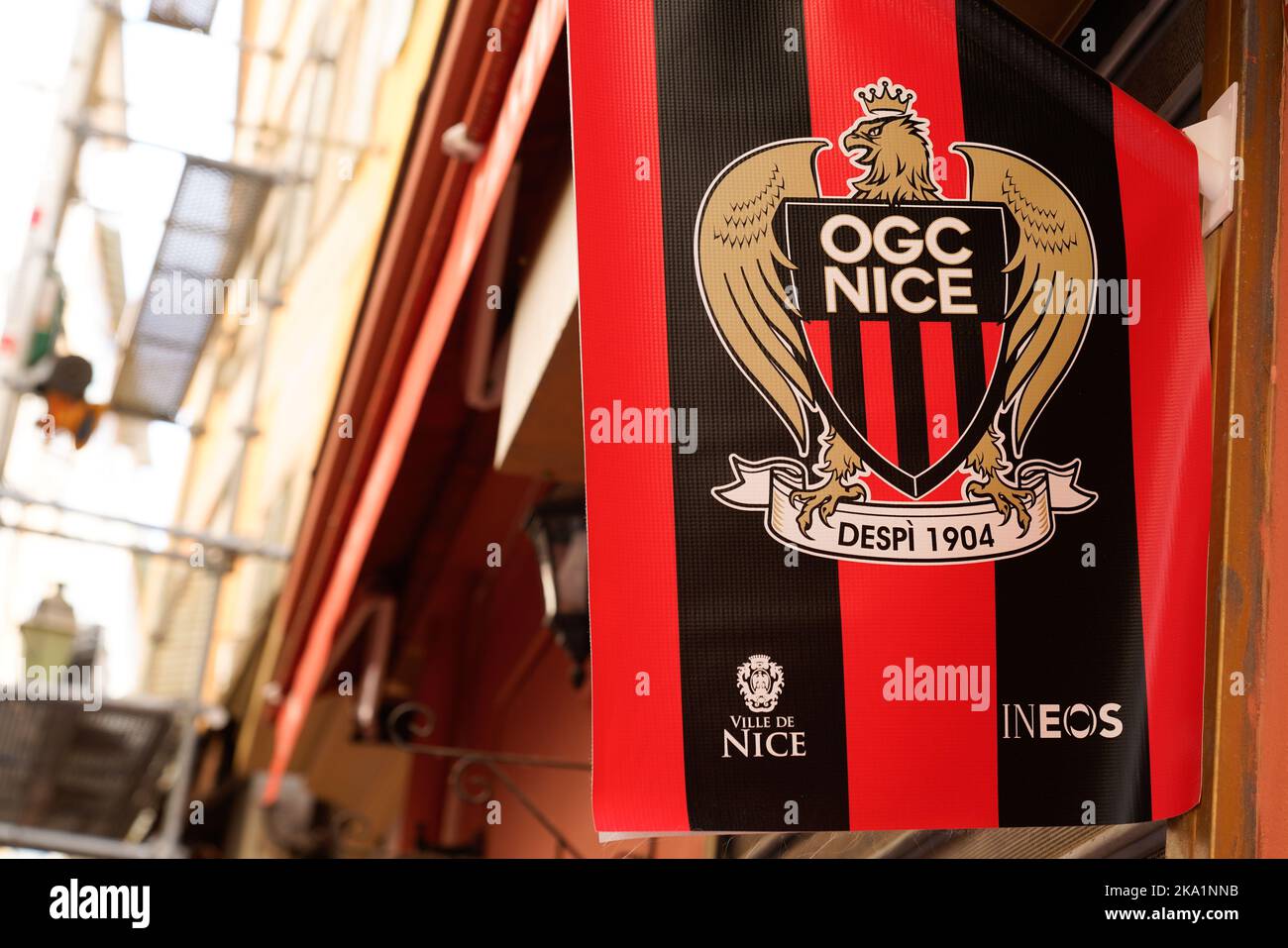 Nice , PACA France - 09 20 2022 : OGC Nice shop store sign and text ...