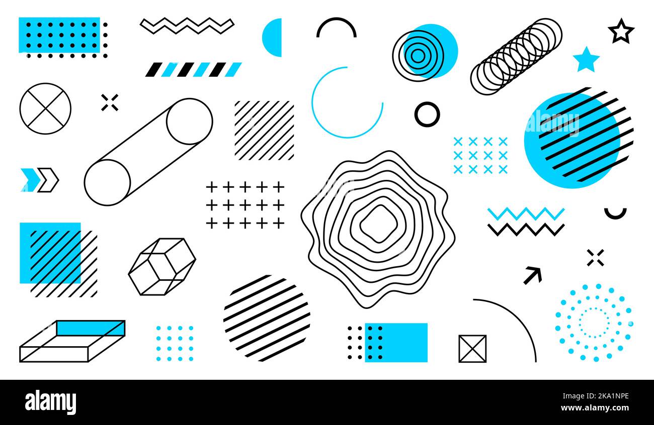 Abstract design symbols and elements. Set Of Geometric Shapes. Vector illustration Stock Vector ...