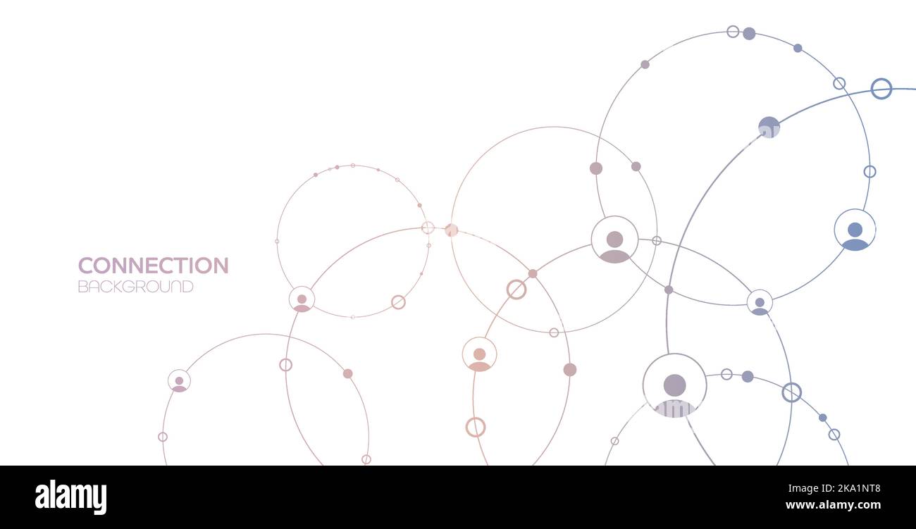 Network background. Connections with points, lines, and people icons. Vector illustration Stock ...