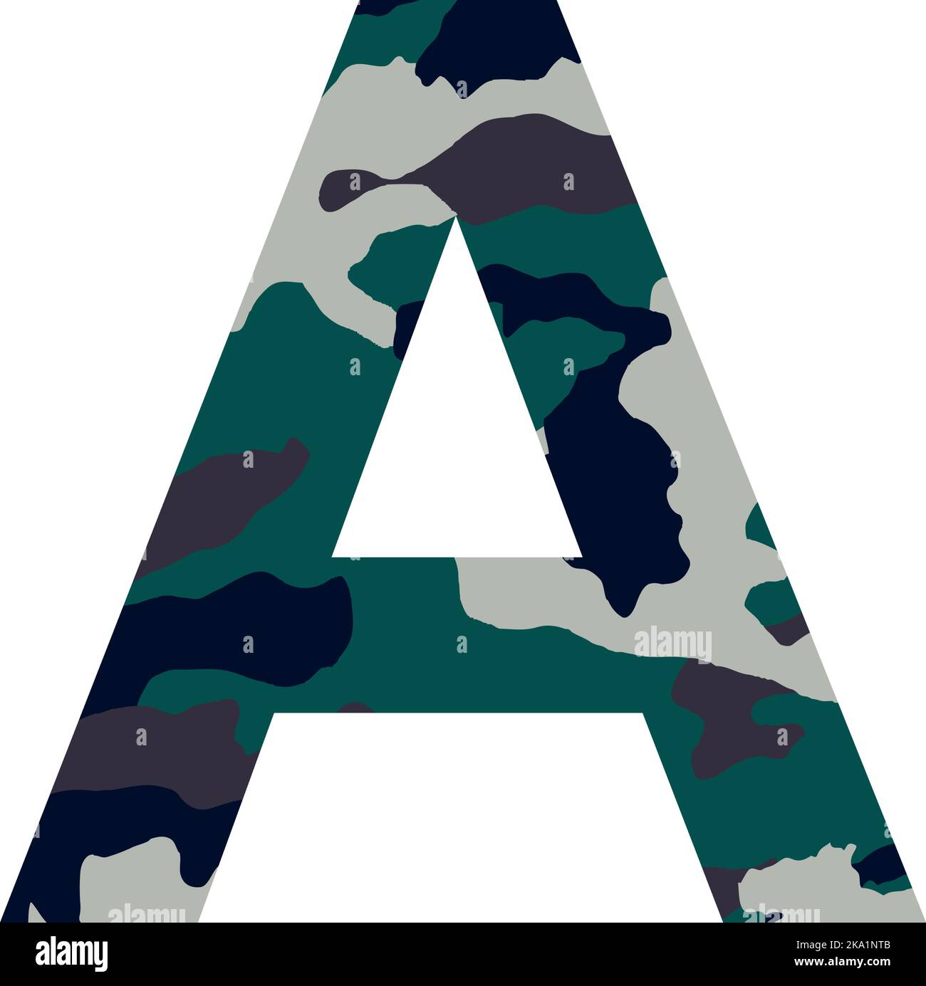 English alphabet letter A, khaki style isolated on white background ...