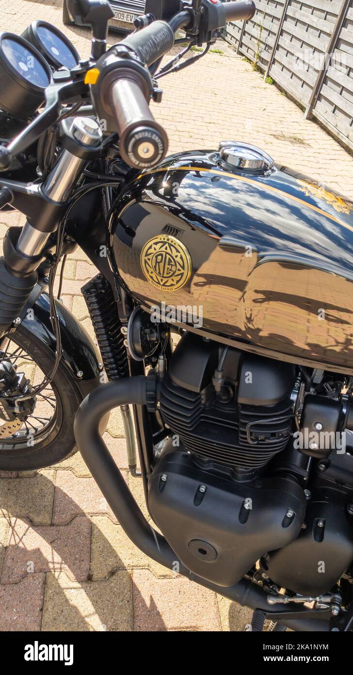 Bordeaux , Aquitaine France - 25 09 2022 : Royal Enfield 650 twin logo ...