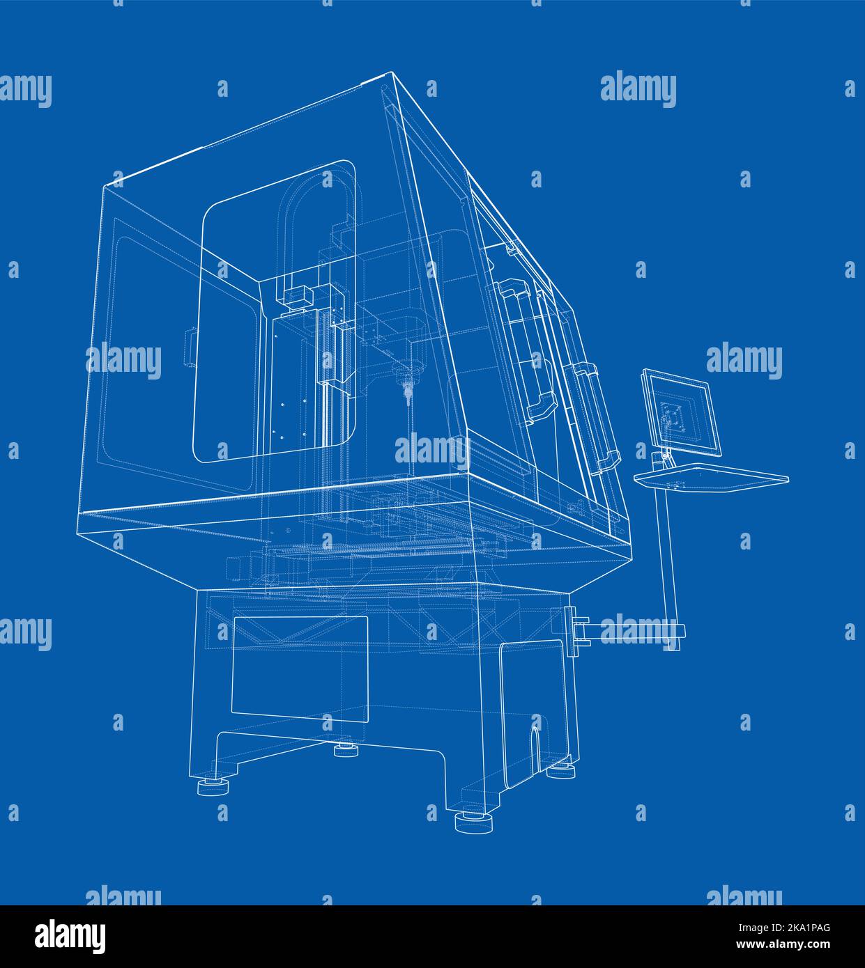 Metalworking CNC milling machine. Vector Stock Vector Image & Art - Alamy