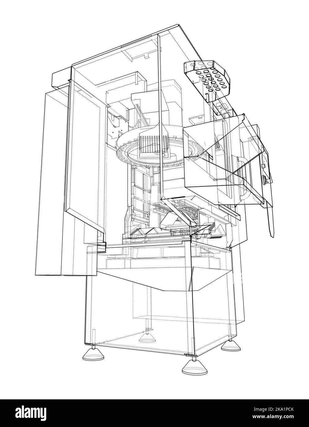 Metalworking CNC milling machine. Vector Stock Vector Image & Art - Alamy