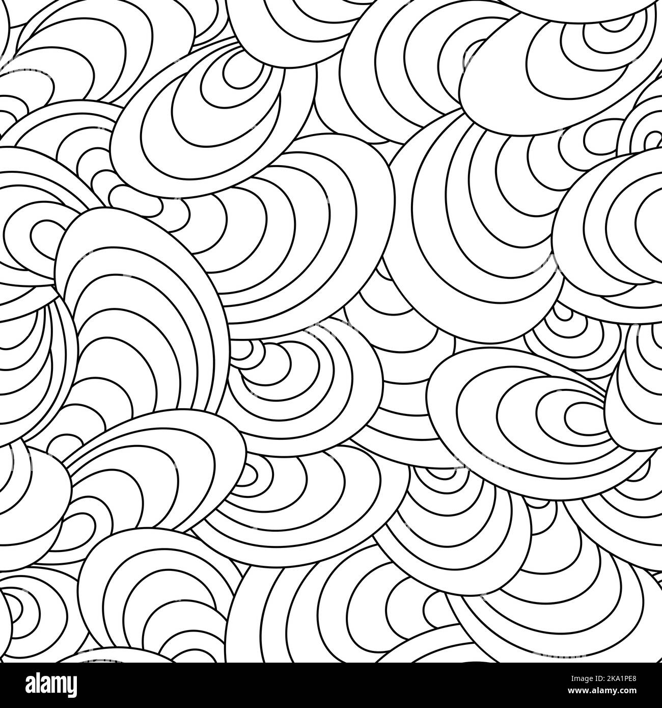 Vector seamless geometric pattern of arches and circles drawn with thin ...
