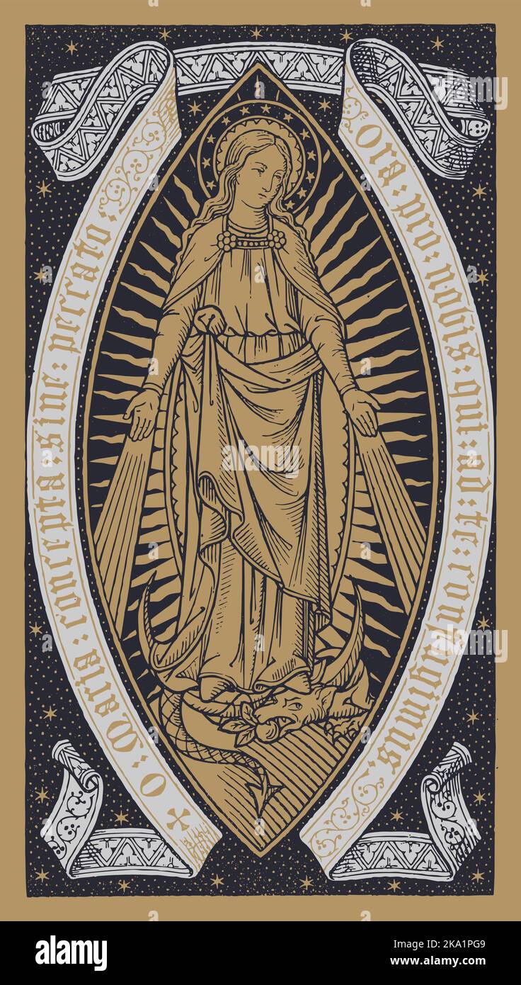 Our lady of the miraculous medal Stock Vector Images - Alamy