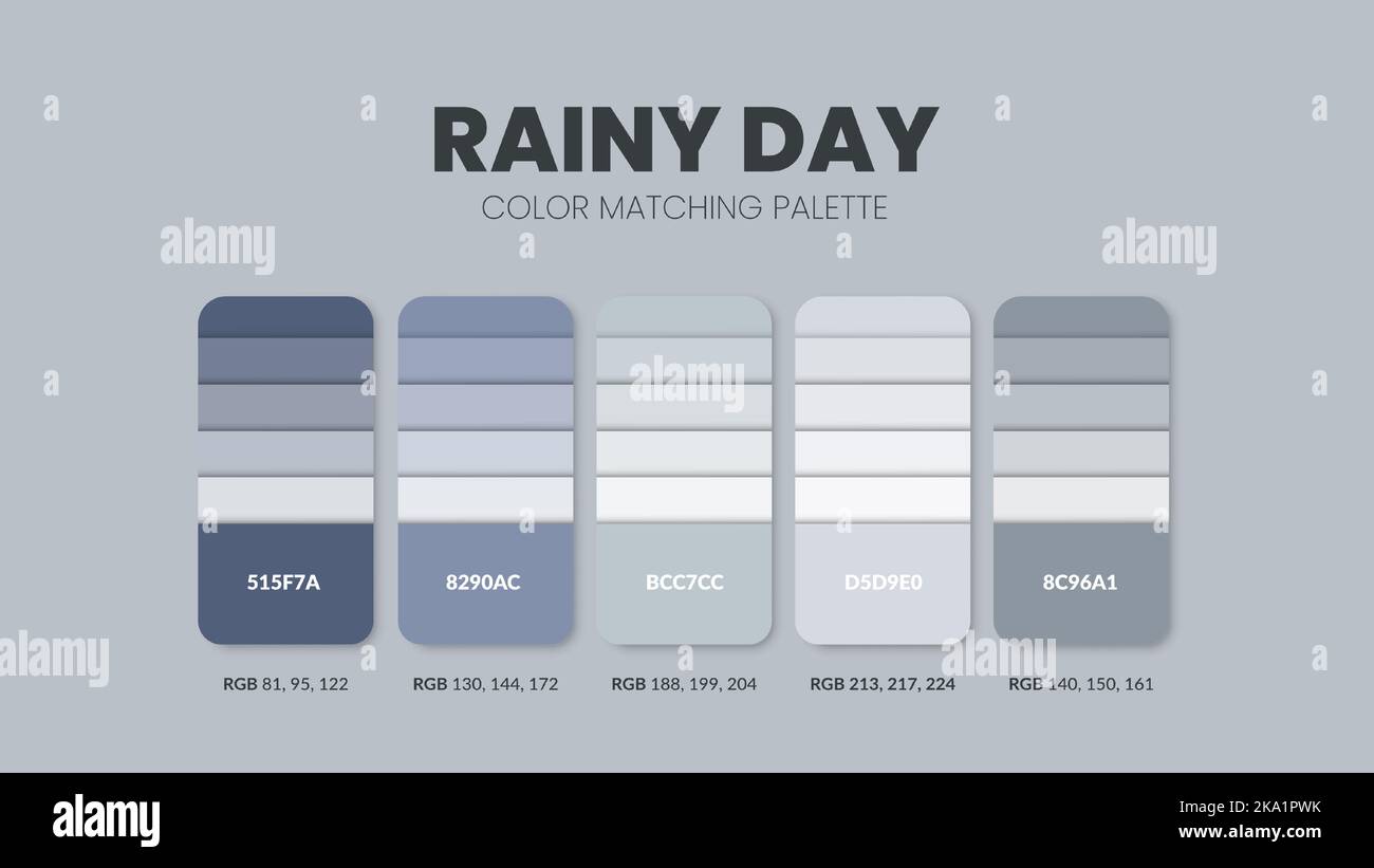 Color palette in Rainy Day colour theme collections. Color scheme or ...