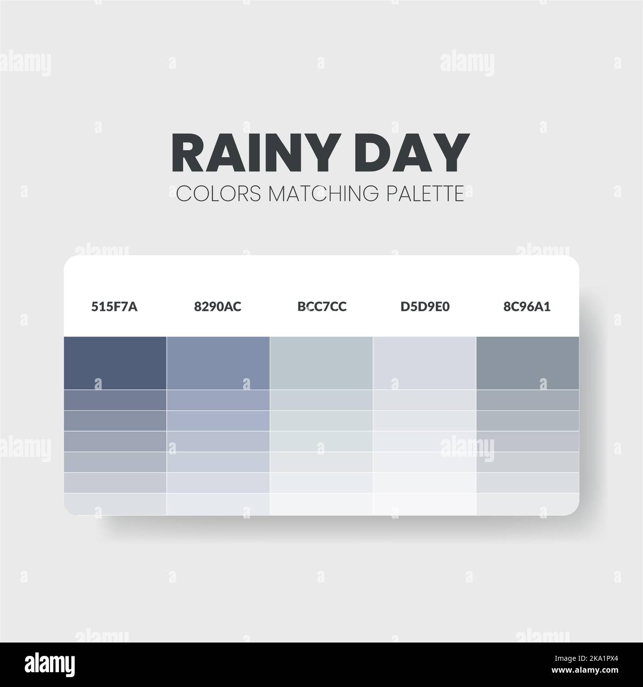 Color palette in Rainy Day colour theme collections. Color scheme or ...