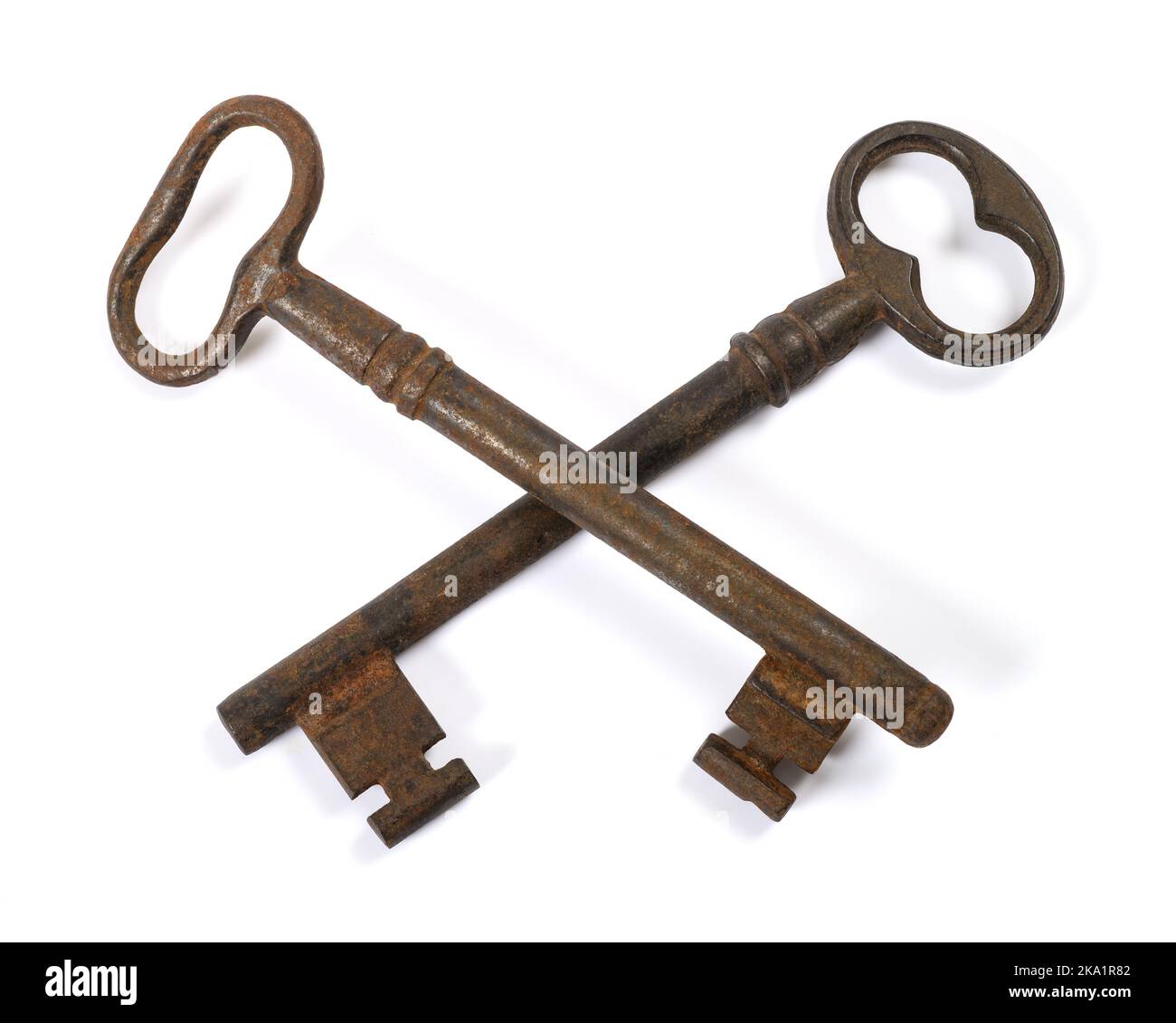 Old Keys crossed isolated on white background Stock Photo - Alamy