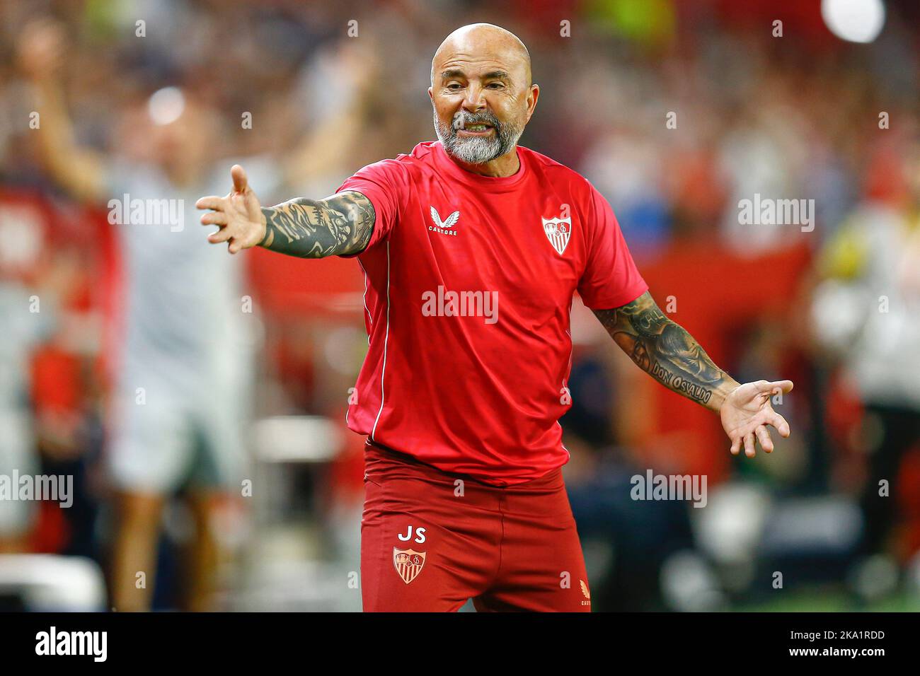 Sevilla FC head coach Jorge Sampaoli during the La Liga match between ...