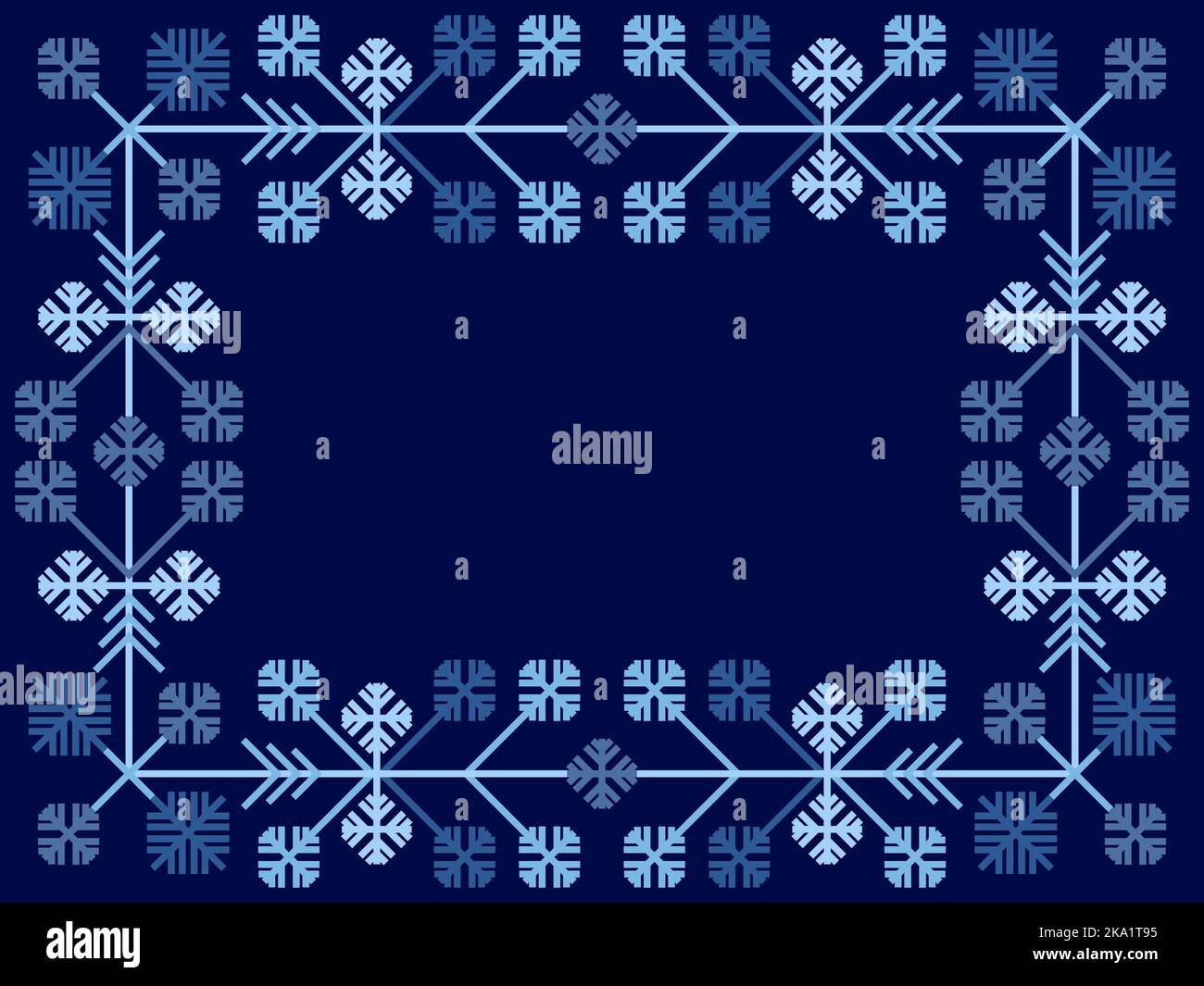 Winter frame with snowflakes in art line style. Christmas frame design ...