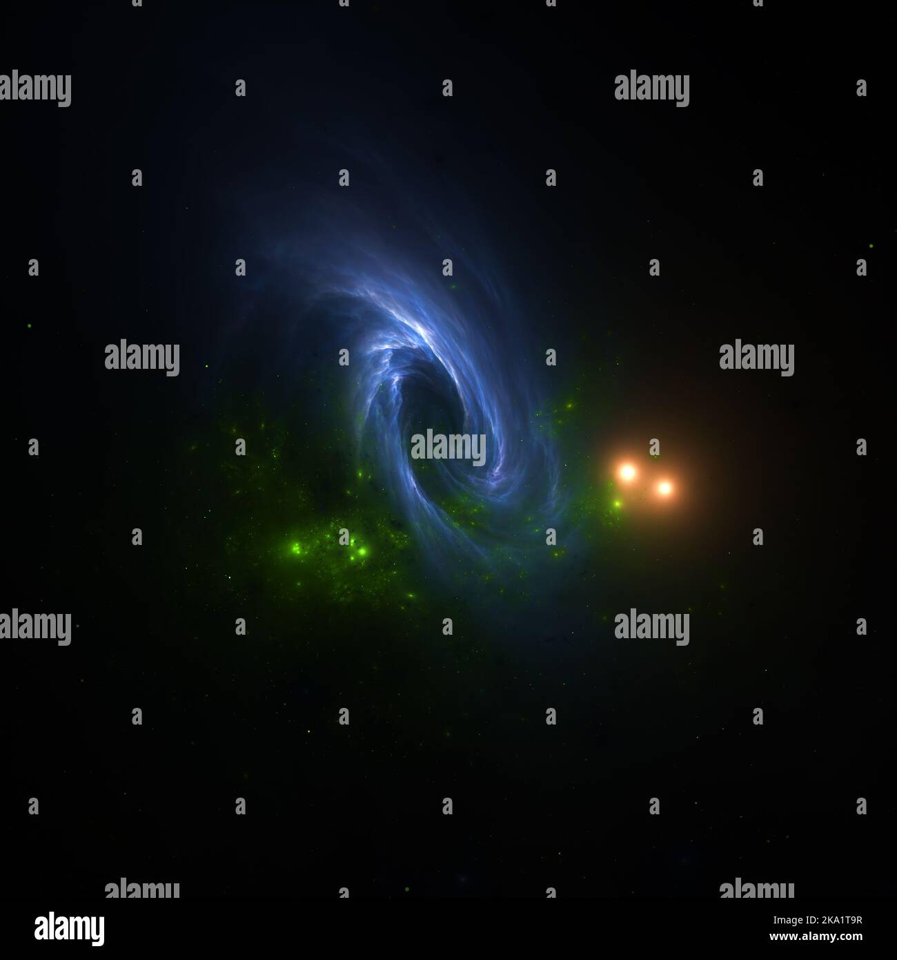 Cosmic nebula in space among stars and galaxies. Gas dust clouds nebula ...