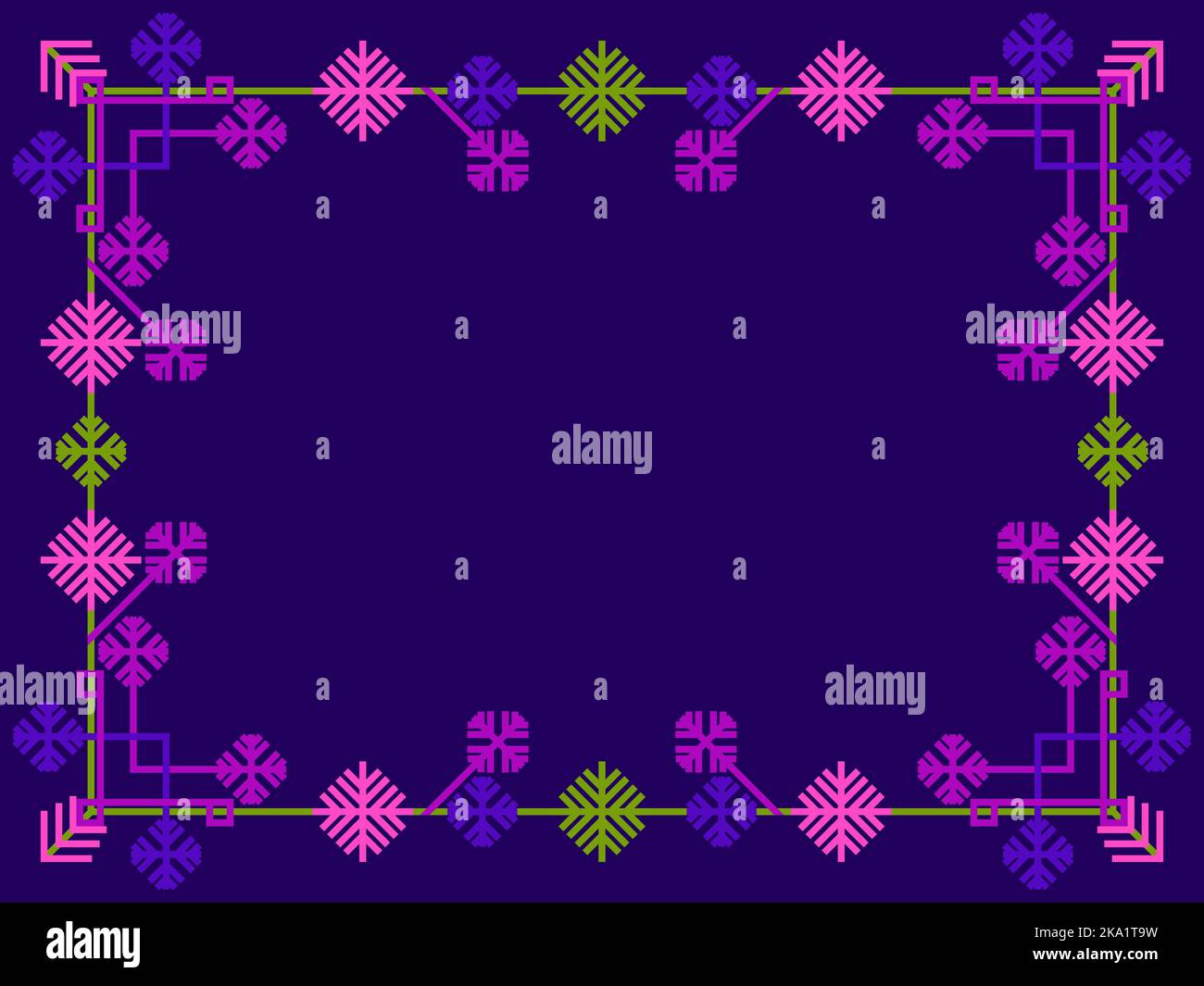 Winter frame with snowflakes in art line style. Christmas frame design ...