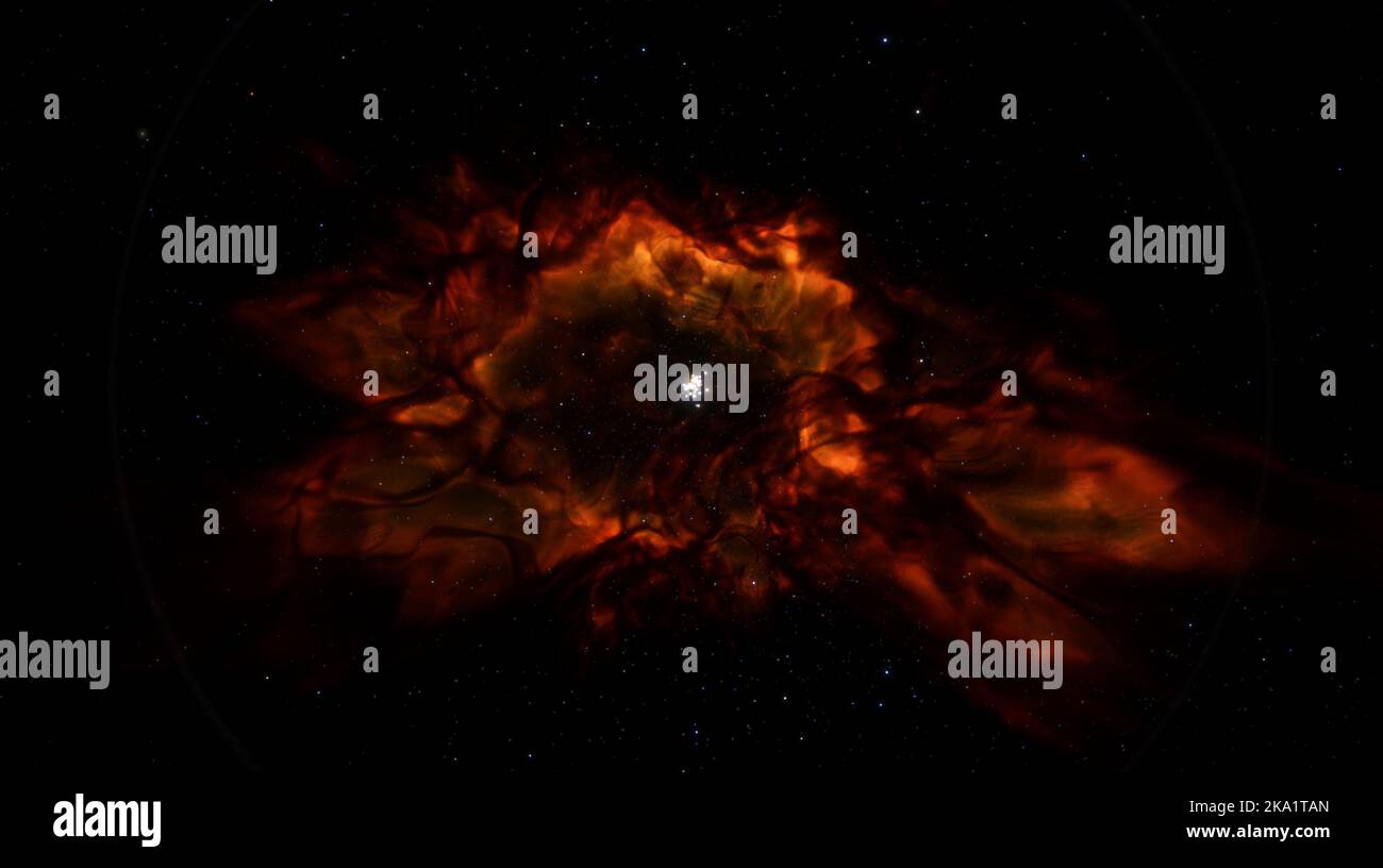 Cosmic nebula in space among stars and galaxies. Gas dust clouds nebula ...