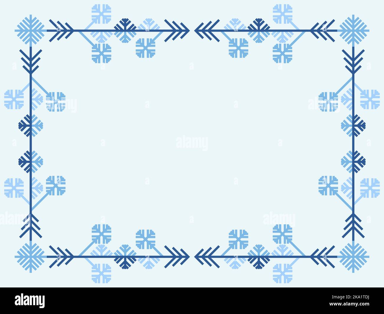 Winter frame with snowflakes in art line style. Christmas frame design ...