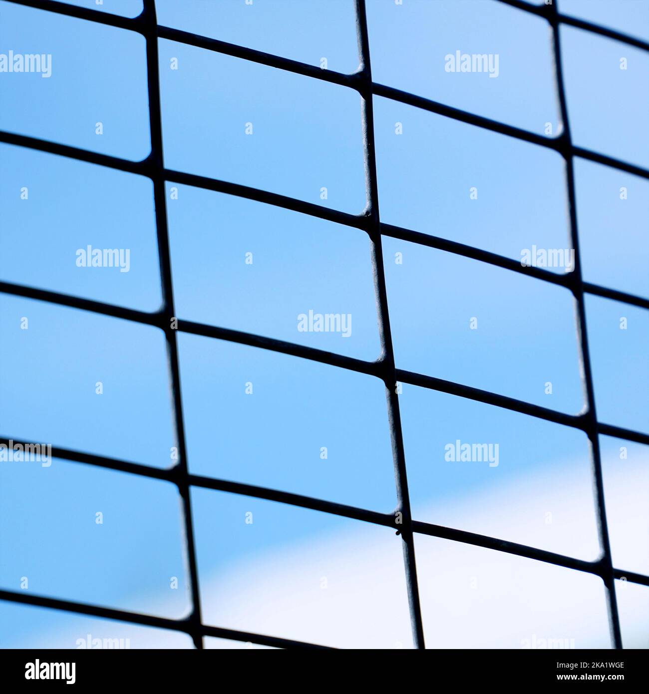 Grid with a rectangular cell on a blue sky background Stock Photo - Alamy