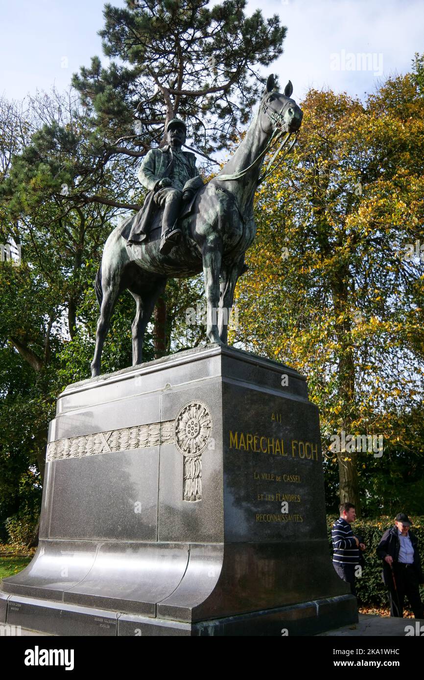 Statue of French general Ferdinand Foch, Cassel Mount, Cassel, Nord ...