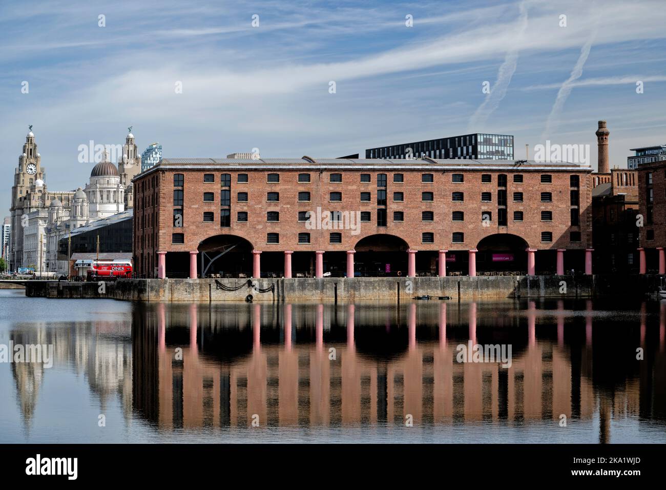 Reflections at Liverpool's Royal Albert Dock built 1846. The complex ...