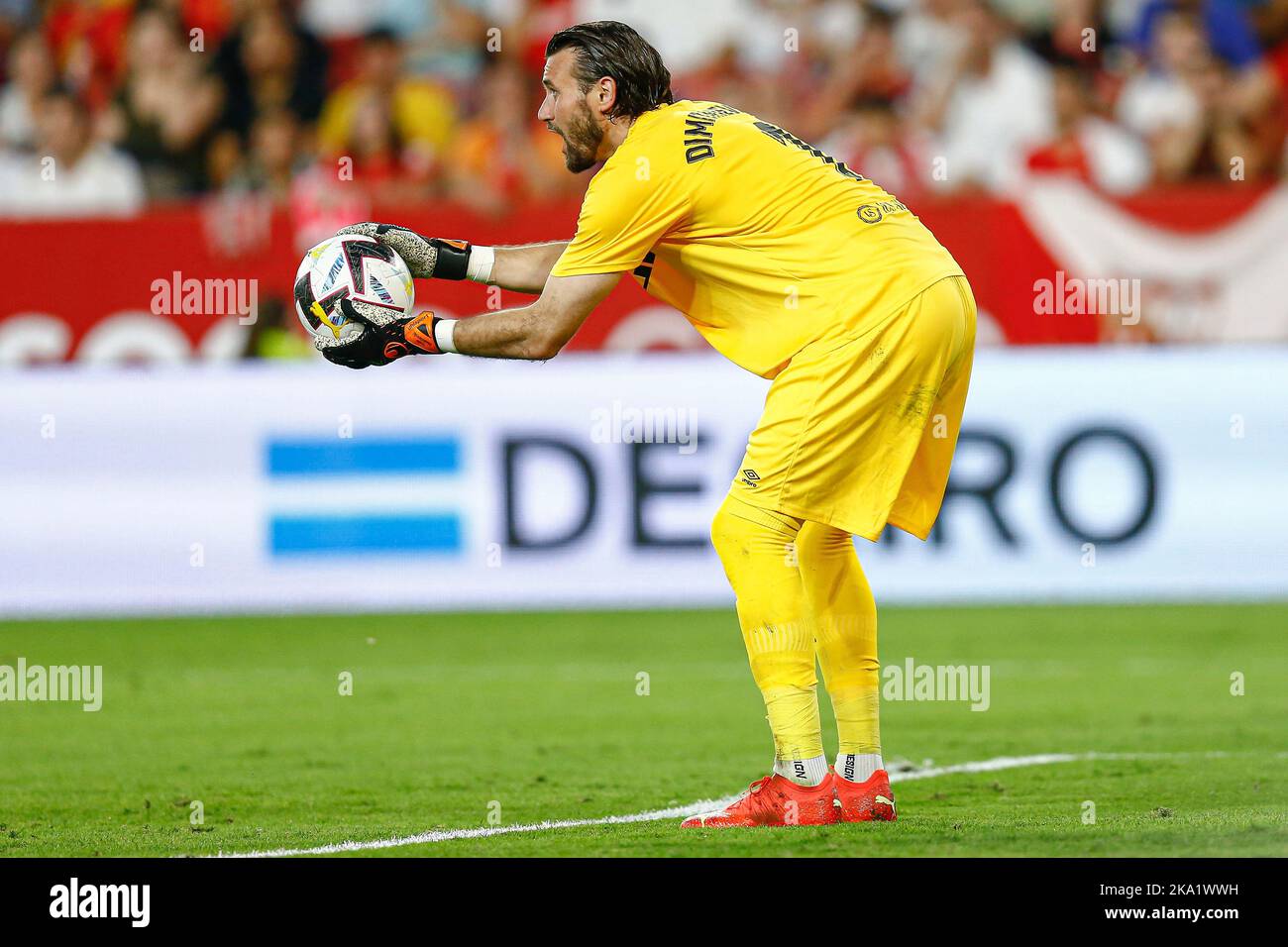 Stole Dimitrievski of Rayo Vallecano during the La Liga match between ...