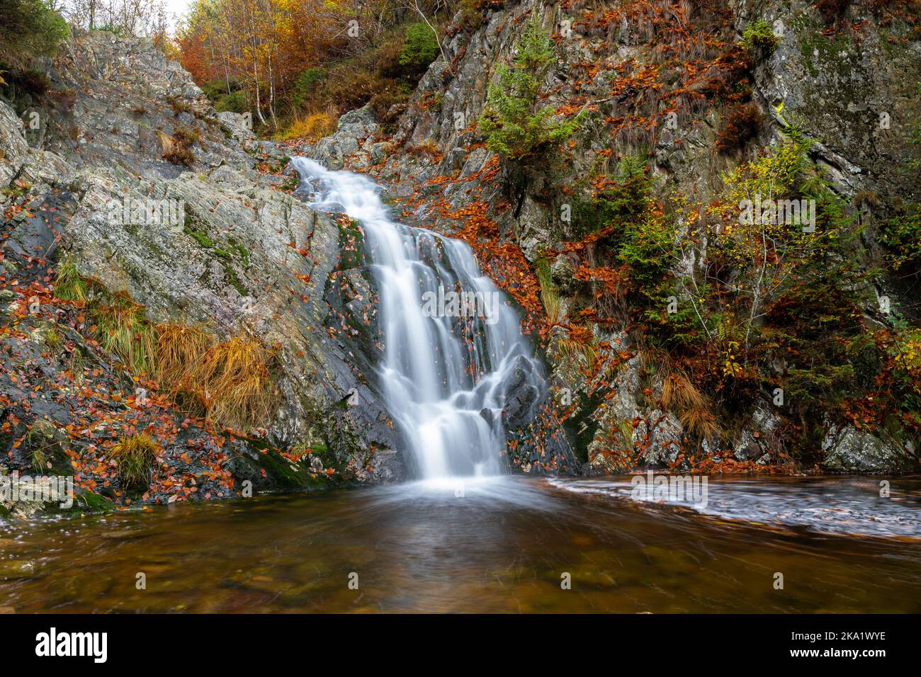 Cascade of Bayehon, the Bayehon is a wild stream that rises in Neûr ...