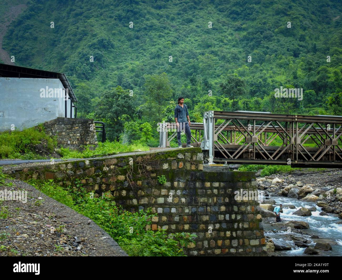 August 22nd 2018. Dehradun City India. A solo traveler standing on a ...