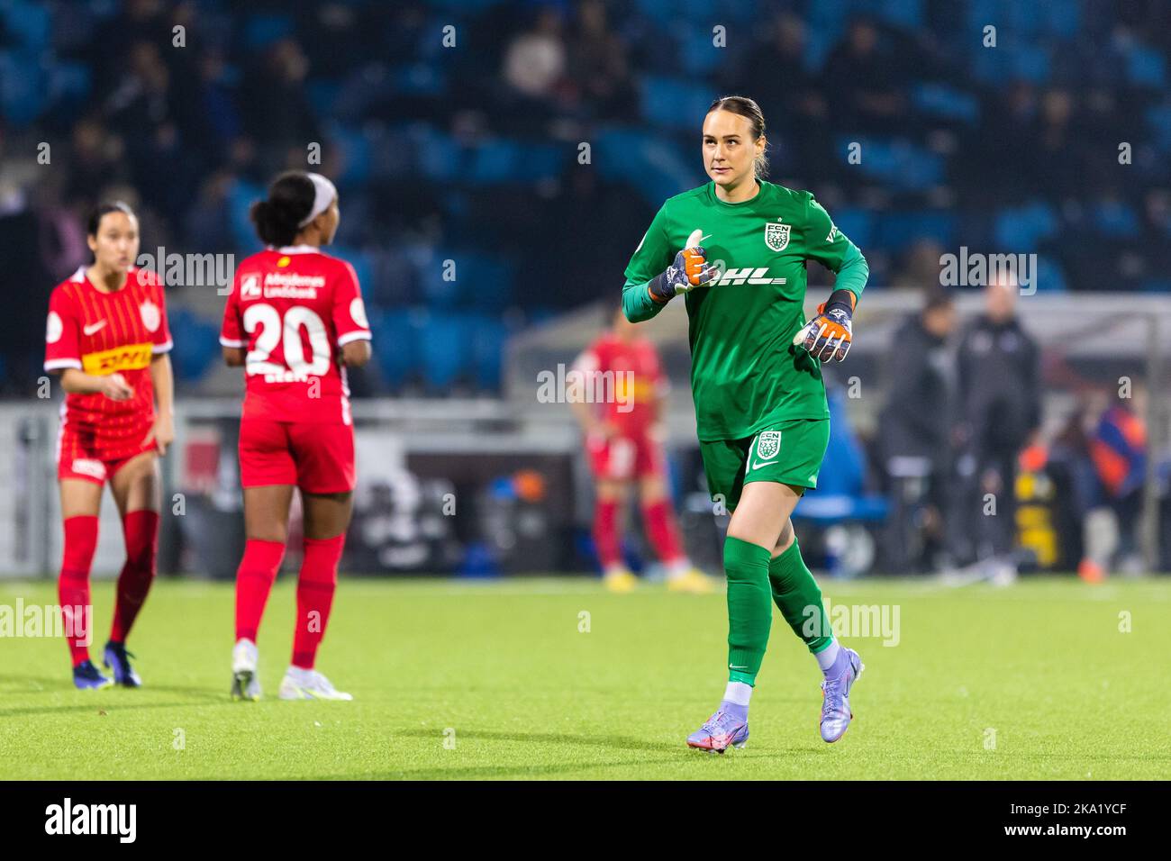 Koge, Denmark. 30th Oct, 2022. Goalkeeper Carly Nelson (1) of FC ...