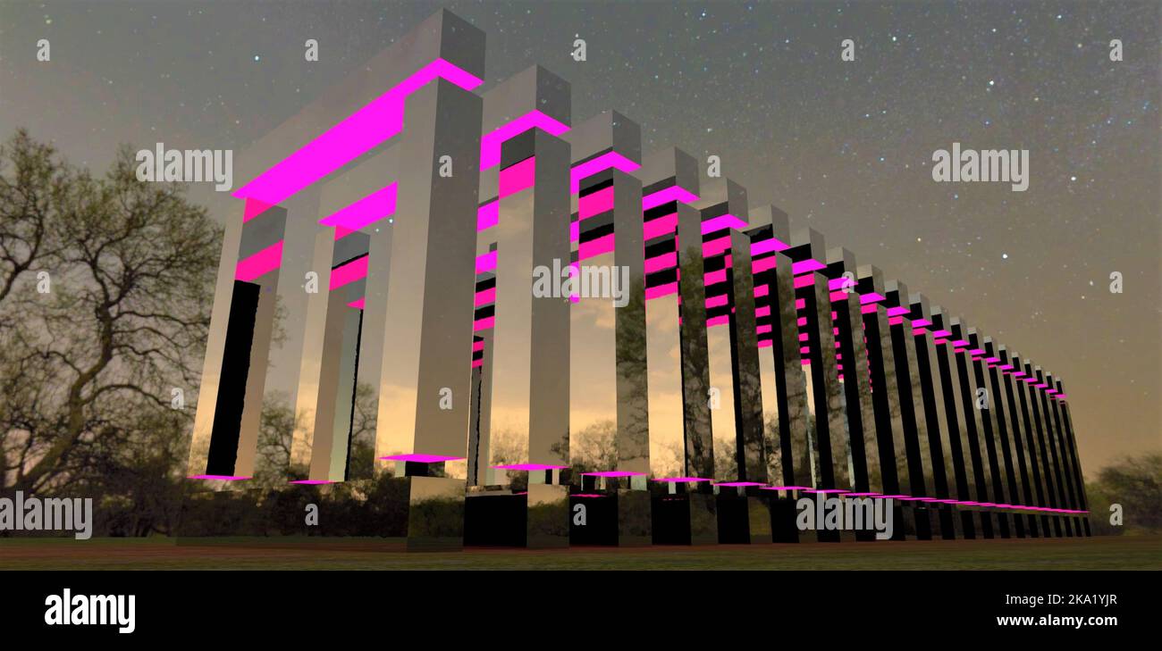 The structure was probably erected by alien civilizations. Steel square ...