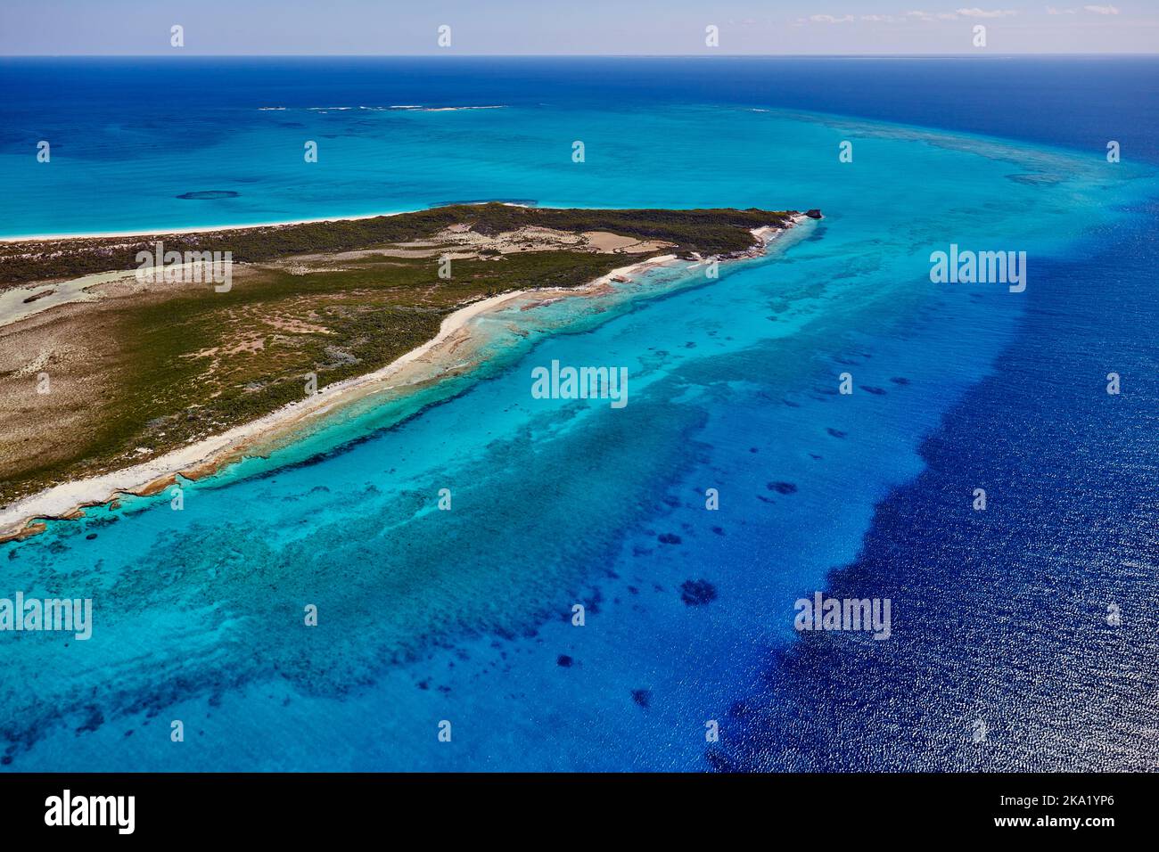 Bahamas islands shallow water surrounding islands aerial Stock Photo ...