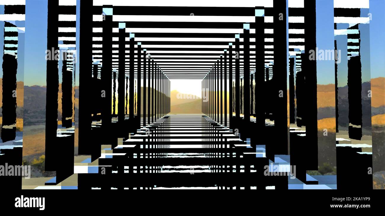 Perspective design of square spatial structures coated with a shiny ...