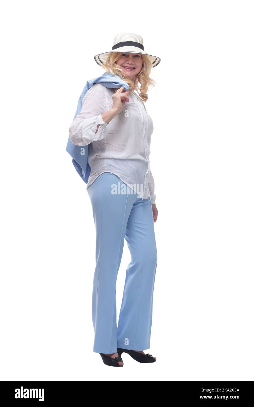 Beautiful blonde wearing summer Cut Out Stock Images & Pictures - Alamy