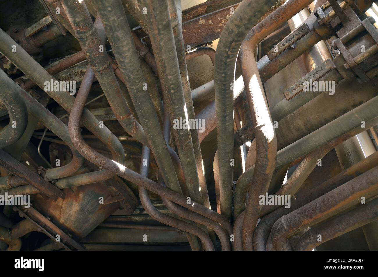 The closed blast furnace in Duigsbourg, Germany. This site is today ...