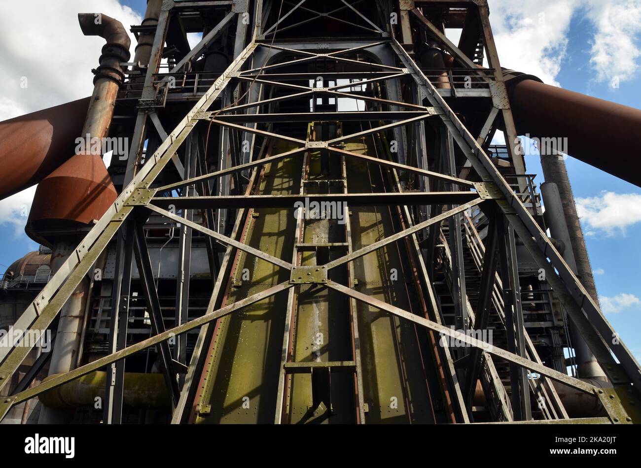 The closed blast furnace in Duigsbourg, Germany. This site is today ...