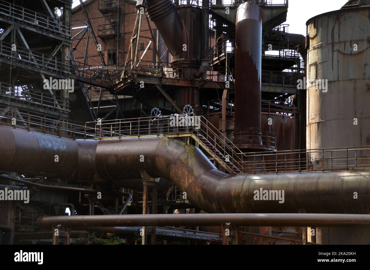 The closed blast furnace in Duigsbourg, Germany. This site is today ...