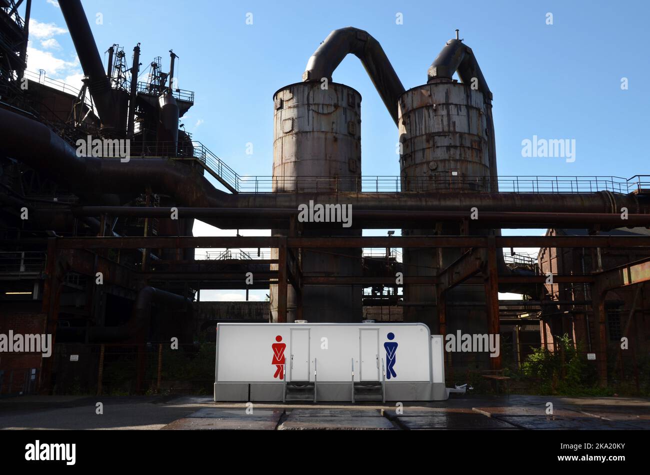The closed blast furnace in Duigsbourg, Germany. This site is today ...