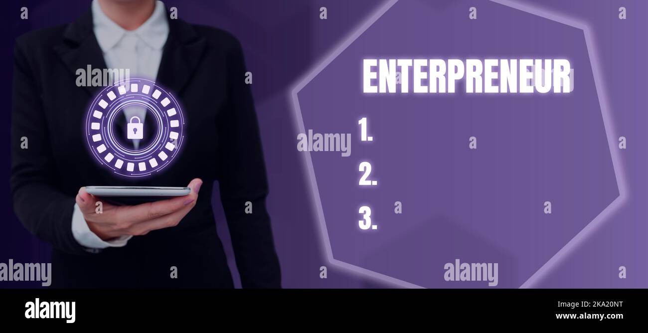 Conceptual caption Entrepreneur. Business overview enterprise resource ...