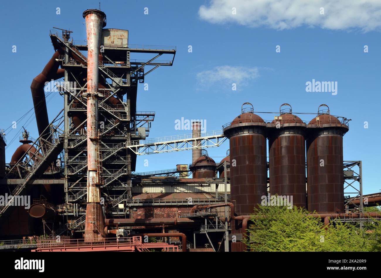 The closed blast furnace in Duigsbourg, Germany. This site is today ...