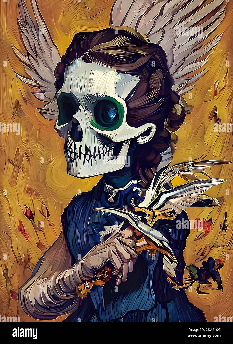 Woman tattoo crow hi-res stock photography and images - Alamy