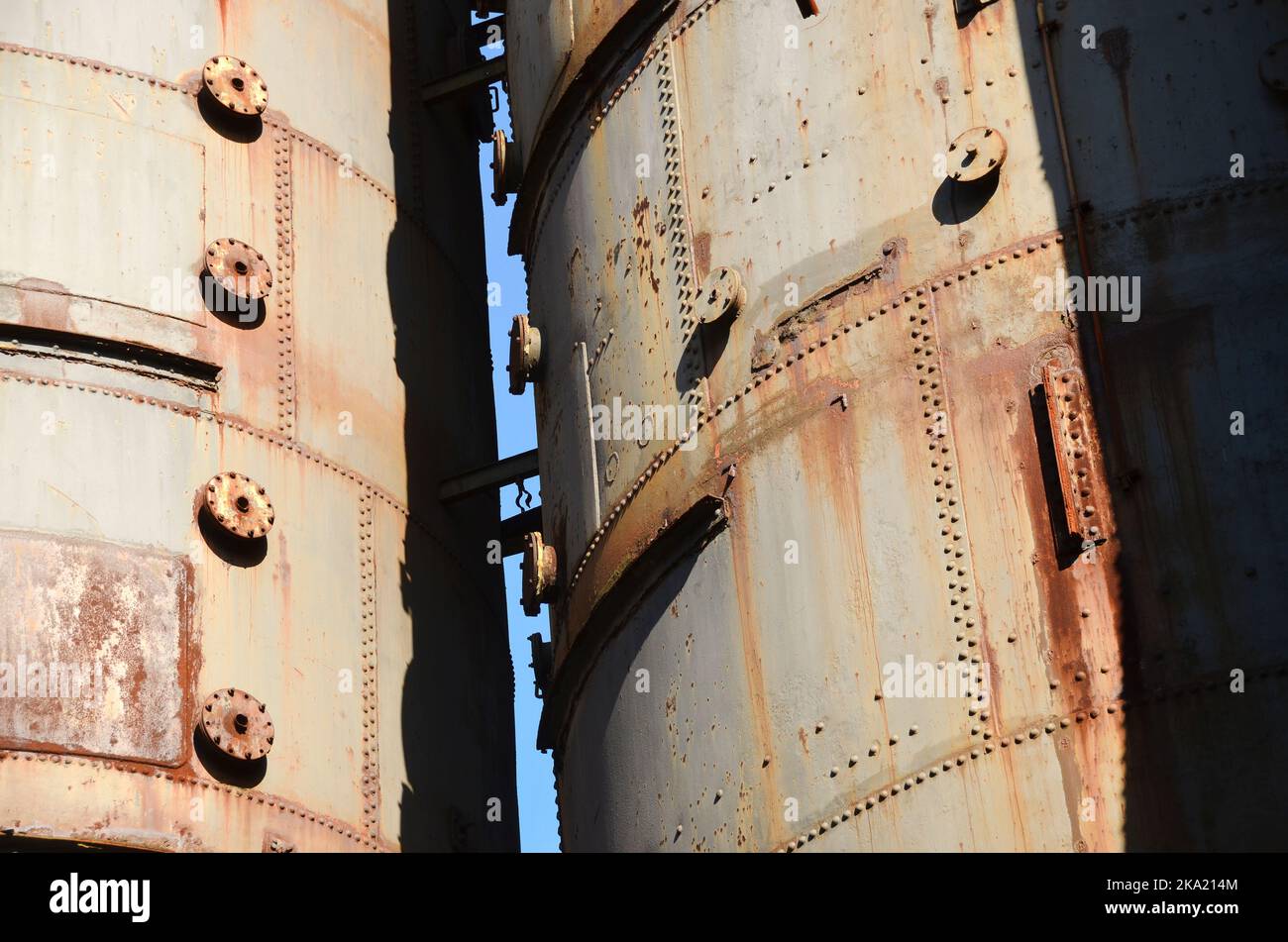 The closed blast furnace in Duigsbourg, Germany. This site is today ...
