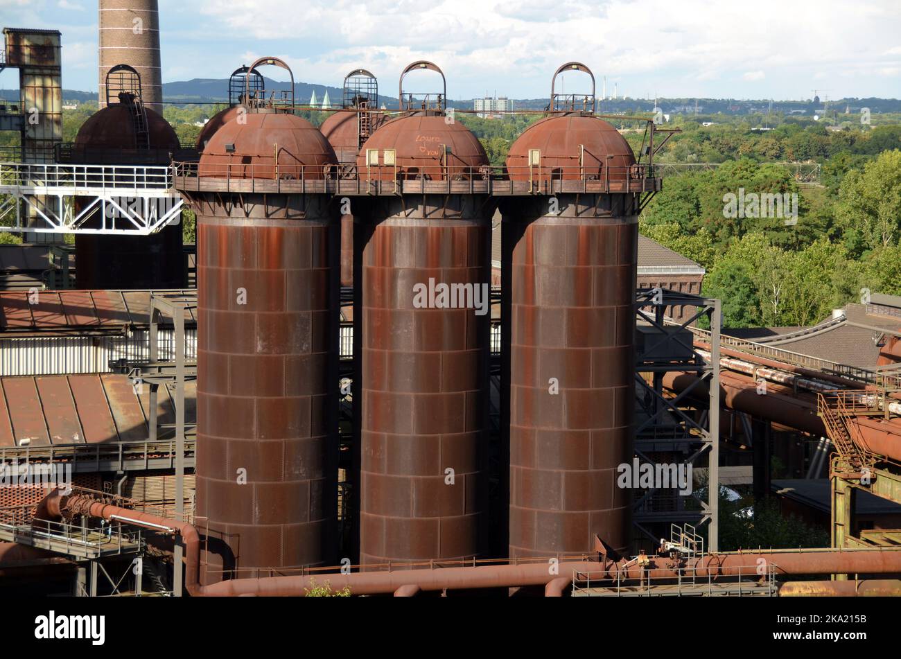 The closed blast furnace in Duigsbourg, Germany. This site is today ...