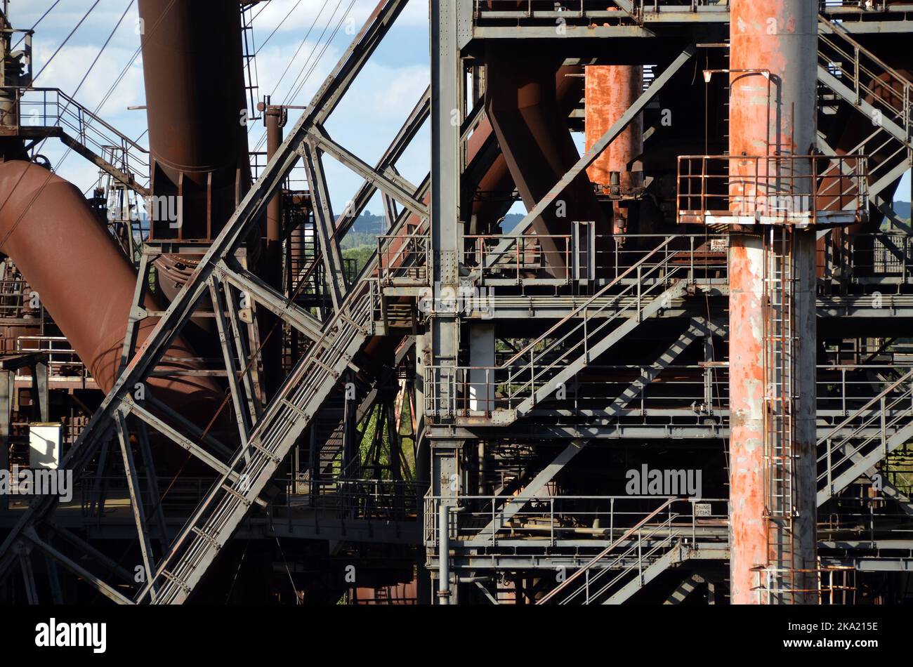 The closed blast furnace in Duigsbourg, Germany. This site is today ...