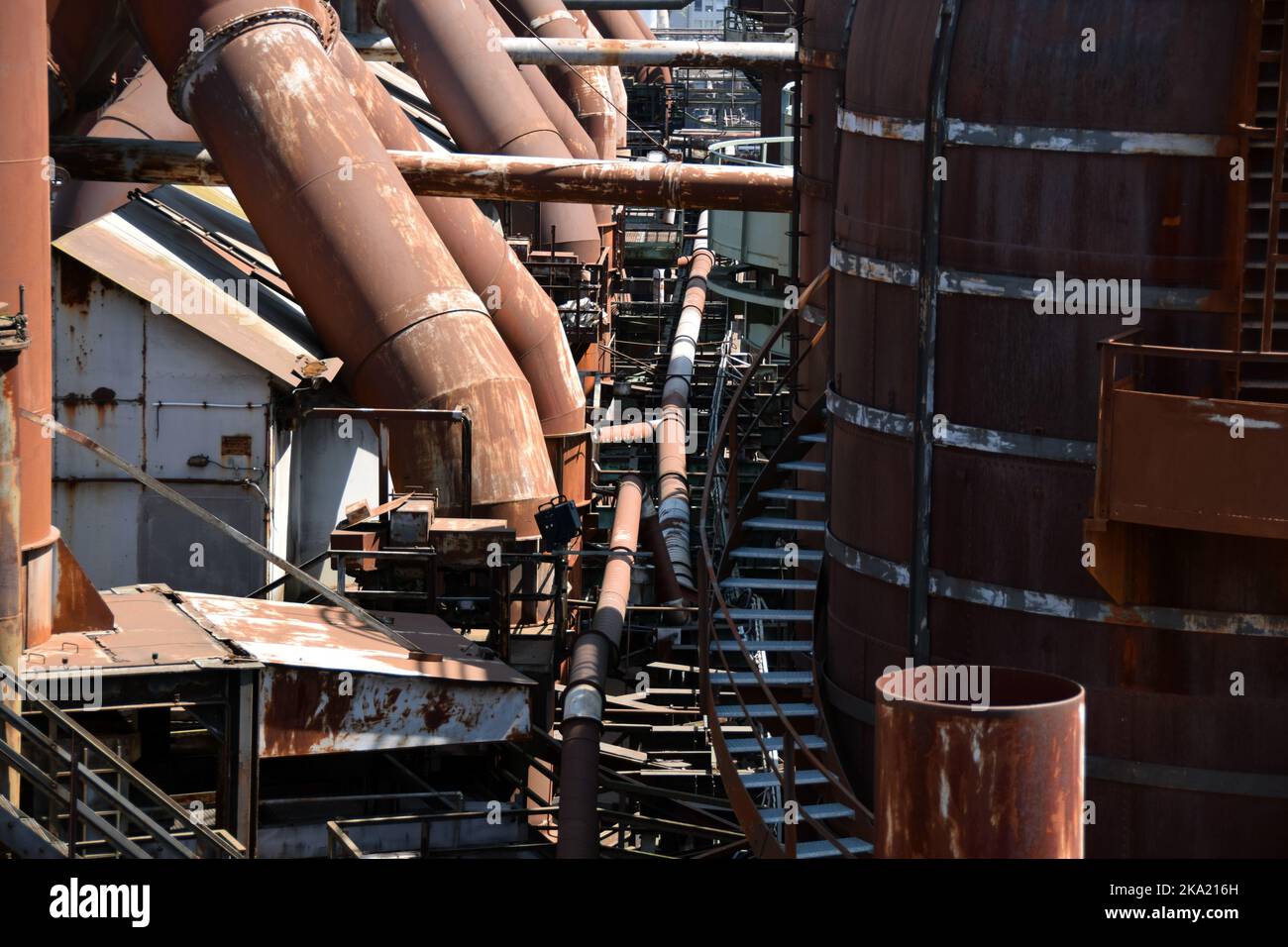 The closed blast furnace in Völklinger, Germany. This site is today ...