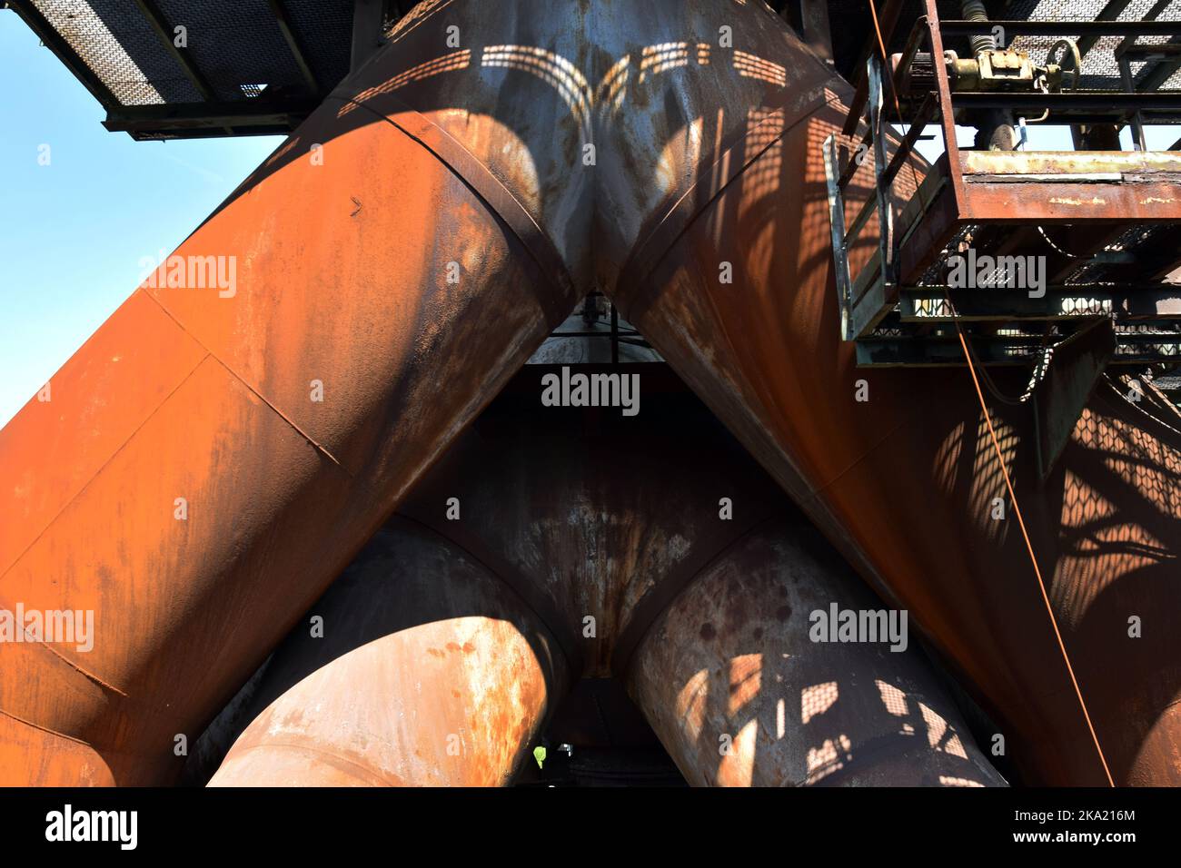 The closed blast furnace in Völklinger, Germany. This site is today ...