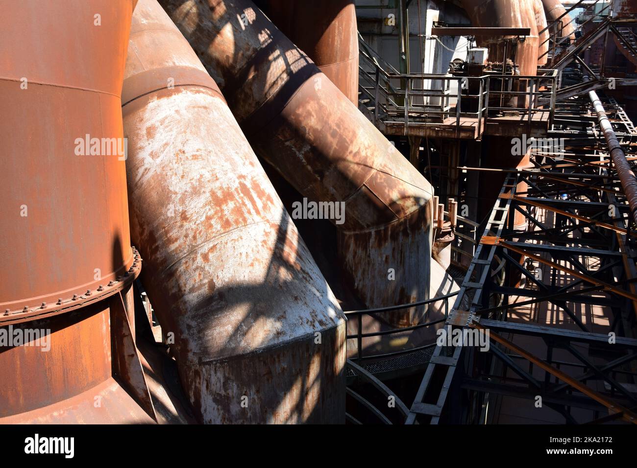 The closed blast furnace in Völklinger, Germany. This site is today ...